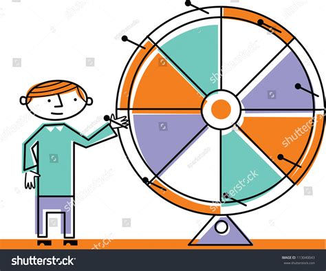 Man Spinning Wheel Stock Illustration 113040043 Shutterstock
