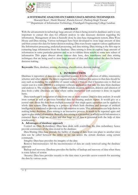 Pdf A Systematic Analysis On Various Data Mining Techniques