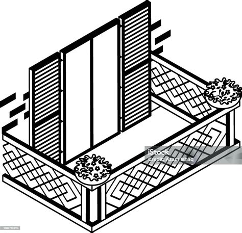 그리스 집 창 등각 투영 개념 Stentorian 그리스 벡터 아이콘 디자인 발코니 와 창문 정면도 상징 집 외관 아이디어 와