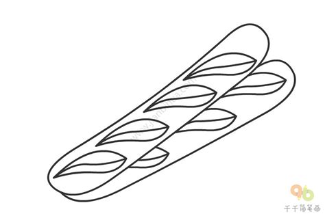 法国长棍简笔画的画法 面包简笔画