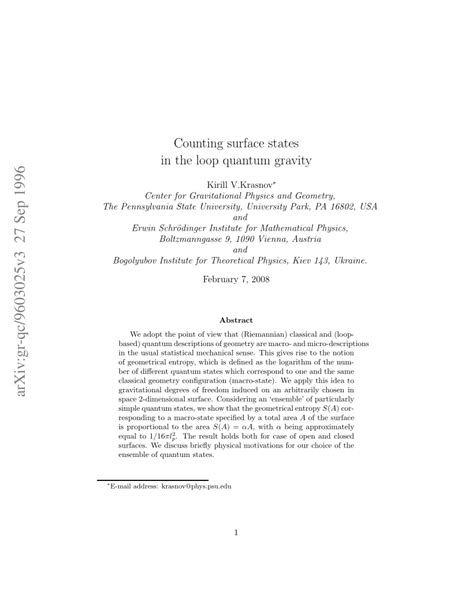 Pdf Geometrical Entropy From Loop Quantum Gravity
