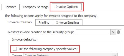 Invoice Email Settings