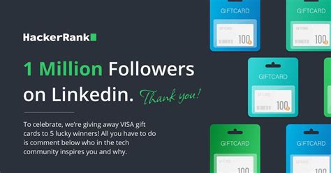 Hackerrank On Linkedin Giveaway 1mcelebration Thankyou 1m 1million 11 Comments