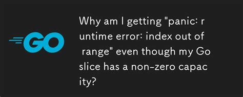 即使我的 Go 切片的容量非零，為什麼我會收到恐慌：運行時錯誤：索引超出範圍”？ Golang Php中文網