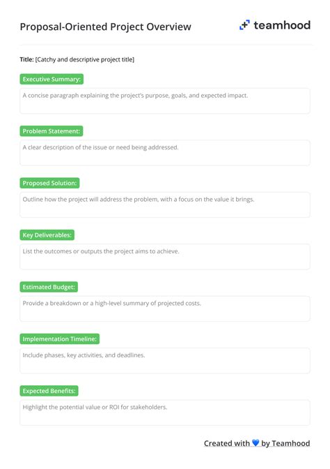 Free Project Overview Templates For Teams