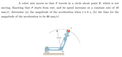 Solved A Robot Arm Moves So That P Travels In A Circle About
