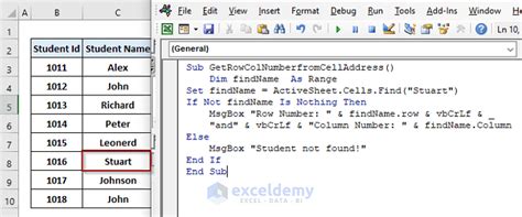 Excel VBA Get Row And Column Number From Cell Address Methods