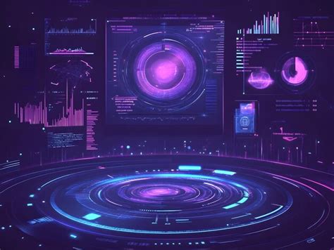 Futuristic Holographic Interfaces Displaying Complex Data Analytics And Information In A Sci Fi