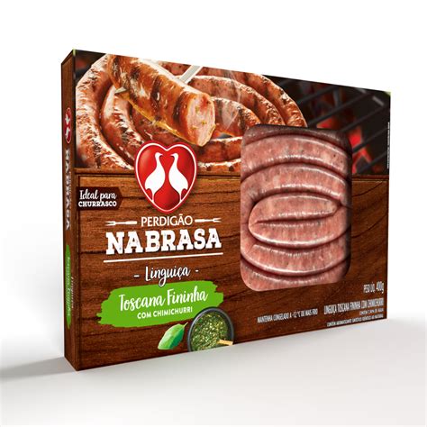 linguiça toscana fininha chimichurri perdigão na brasa 400g caixa c 20 pegmax atacado e