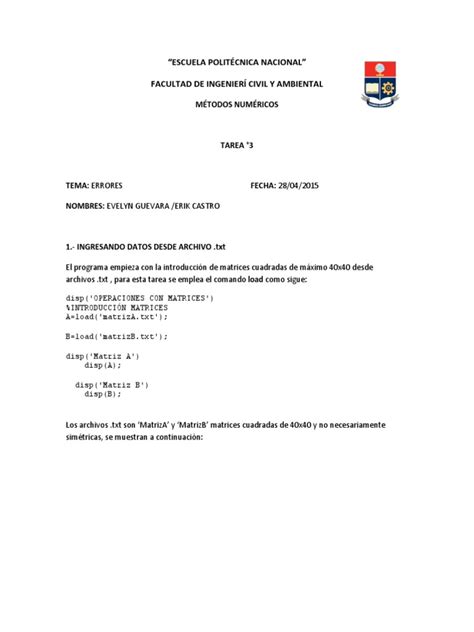 Matrices En Matlab Pdf Matriz Matemáticas Estructura De Datos De Matriz