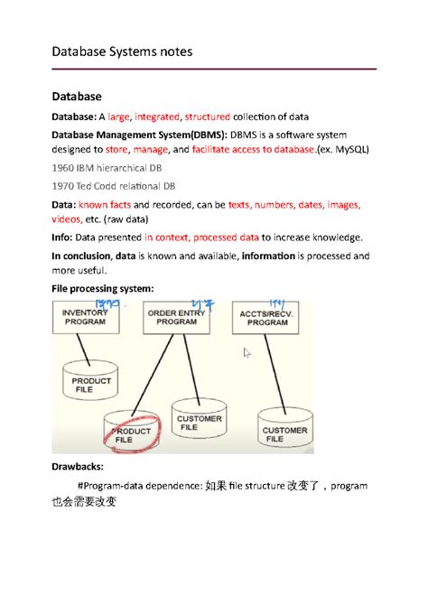Database Systems Notes Database Systems Notes Database Database A