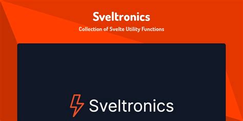Sveltronics Collection Of Svelte Utility Functions Made With Svelte