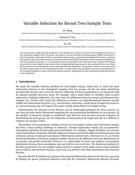 Pdf Variable Selection For Kernel Two Sample Tests