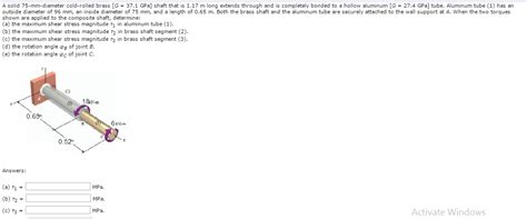 Solved A Solid 75 Mm Diameter Cold Rolled Brass G 371