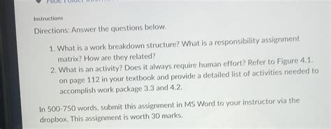 Solved Instructions Directions Answer The Questions