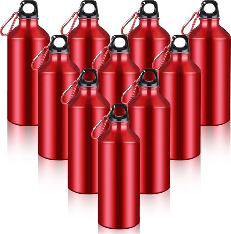 Lydtick 10 Pack Water Bottles Bulk 20oz Sports Aluminum Water Bottle With Snap Lids
