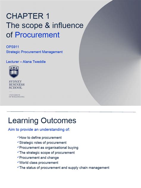 chapter 1 scope and influence of procurement moodle lecture notes pdf procurement supply