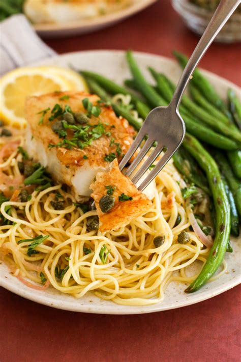Cod Piccata With Angel Hair Pasta Easy Fish Recipe