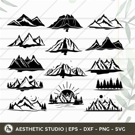 Mountains Svg Mountain And Trees Svg Forest Svg Cricut Mountains