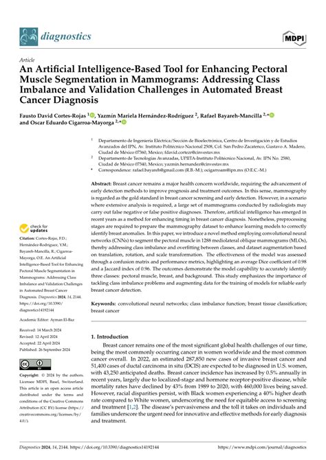 Pdf An Artificial Intelligence Based Tool For Enhancing Pectoral Muscle Segmentation In