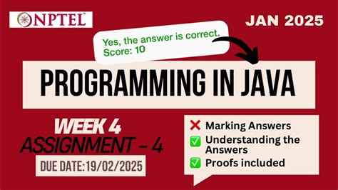 Nptel Programming In Java Week 4 Assignment 4 Answers 2025 Swayam