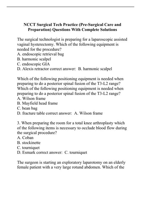 National Center For Competency Testing Surgical Tech Certification