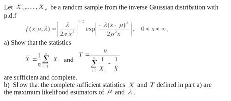 Solved Let X1xn Be A Random Sample From The Inverse