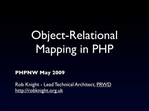 Object Relational Mapping And Dependency Injection Pptx
