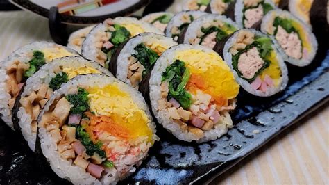 김밥 예쁘게 싸는법 김밥만들기 야채김밥 깻잎 김밥 치즈김밥 김밥3종세트 Youtube