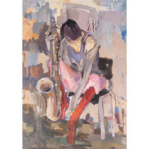 Купить картину Саксафонистка в Москве от художника Базарбаев Джумабек