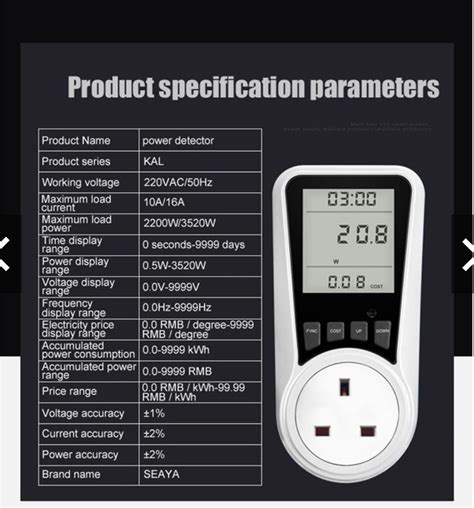 Electricity Usage Monitor Digital Wattmeter Ac Power Meter 220v 240v Energy Meter Socket Power