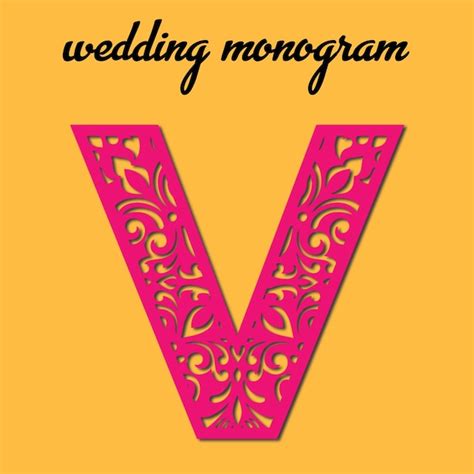 Premium Vector A Pink Wedding Monogram With A Floral Pattern