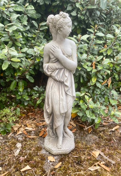 Vintage Weathered Venus Figurine Reconstituted Stone Garden Statue Lady
