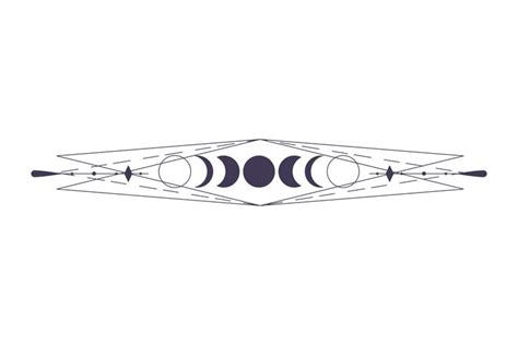 Premium Vector Moon Phases With Celestial Border Isolated On White