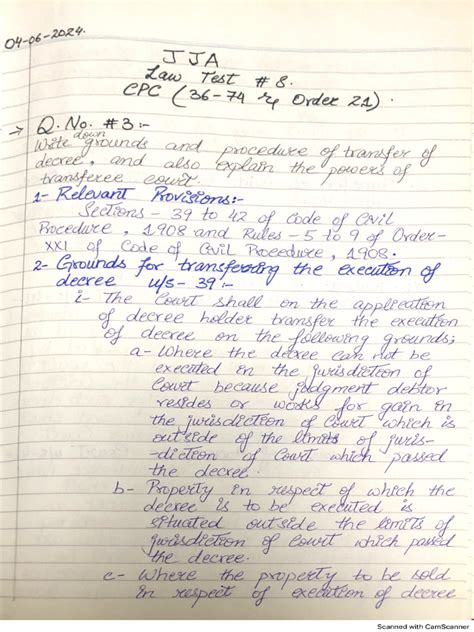 Cpc Test 36 74 And Order Xxi Pdf