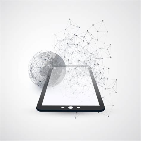 Digital Network Connections Mobile Technology Background Cloud Computing Design Concept With