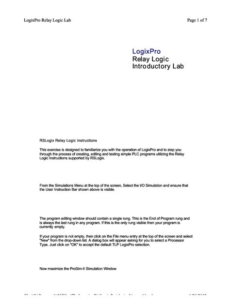 Todas As Praticas Do Logixpro Portugues Download Free Pdf Programmable Logic Controller Switch