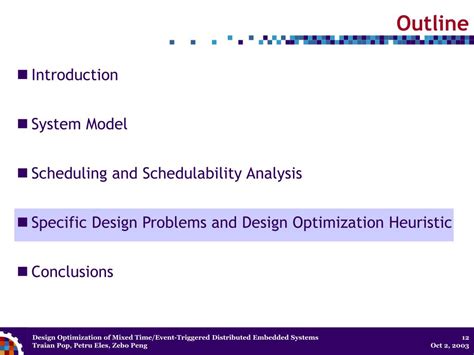 Ppt Design Optimi Z Ation Of Mixed Timeevent Triggered Distributed