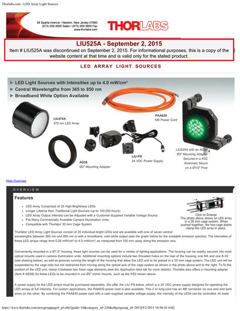 Led Array Light Sources