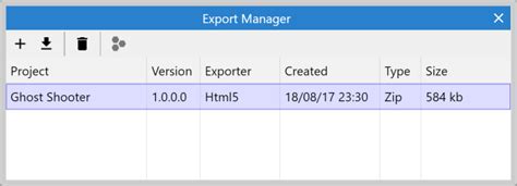 The Export Manager Construct Animate Documentation