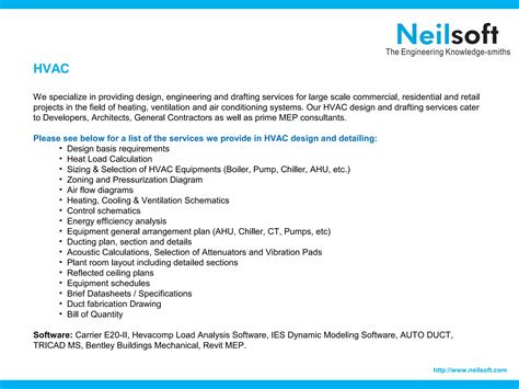 Hvac Design And Detailed Engineering At Neilsoft Ppt