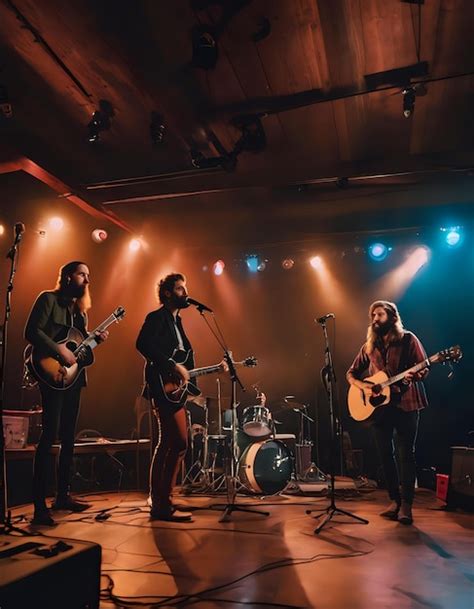Premium Photo An Indie Band Performing At A Small Venue With Intimate