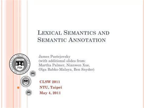 Ppt Lexical Semantics And Semantic Annotation Powerpoint Presentation Id