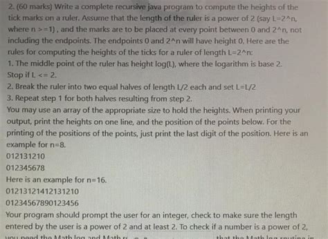 Solved 2 60 Marks Write A Complete Recursive Java