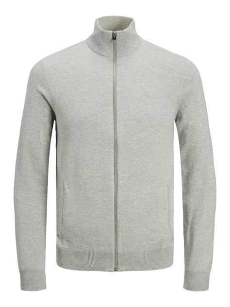 Nagy Méretű Pulóver Jack And Jones Jjemil Knit Turtle Zip Cardigan Light