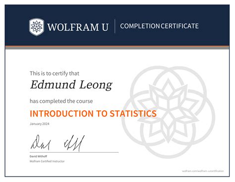 Wolfram U Certificate Introduction To Statistics