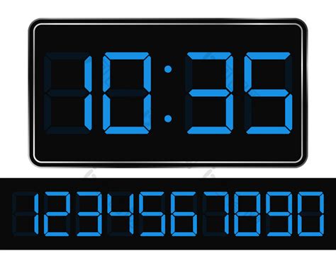 矢量蓝色数字时钟图片 包图网企业站