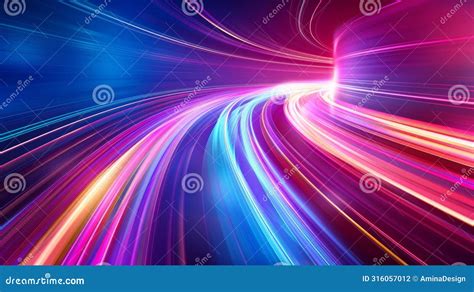 Car Motion Trails Speed Light Streaks Background With Blurred Fast Moving Light Effect Stock