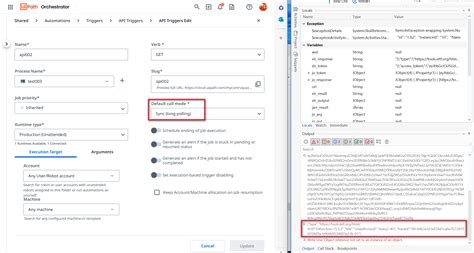 API Triggers Issue Sync Long Polling UIPath Studio Activity Get Error Message