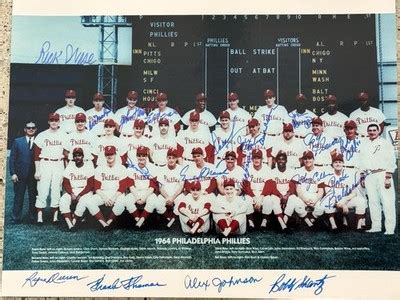 1964 Philadelphia Phillies 19 Signed Autographed 8x10 Team Photo Gene